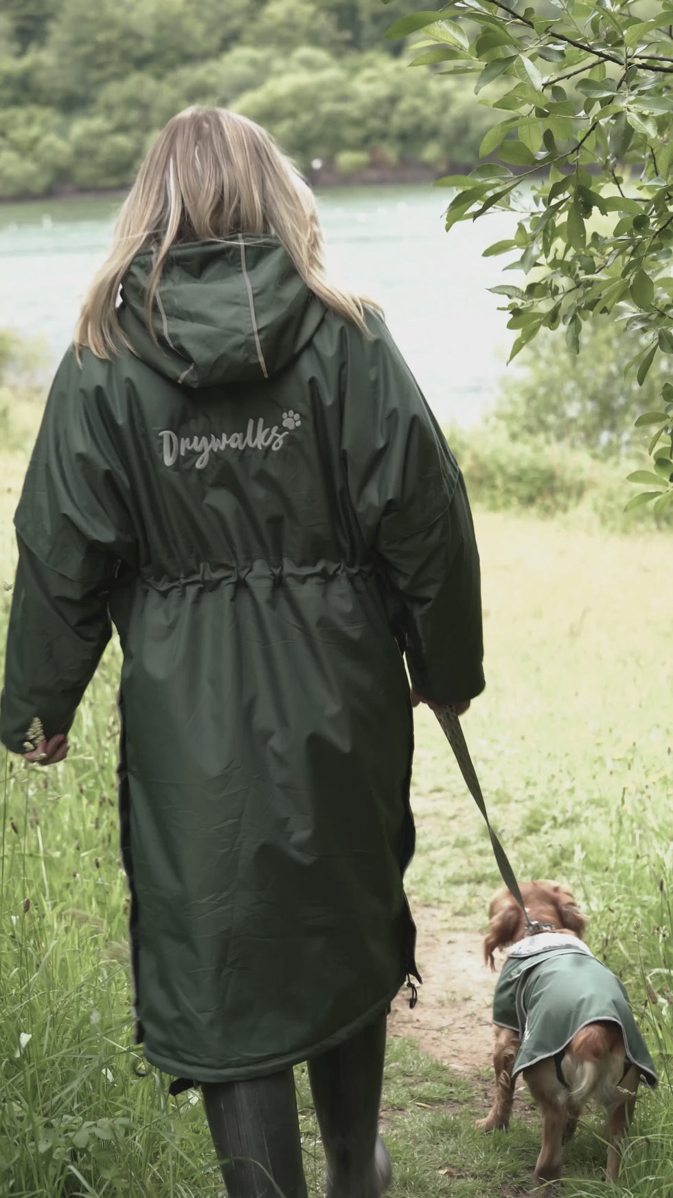 Drywalks | Lightweight Waterproof Jacket for Dog Walkers | Green